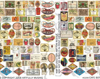 Miniature Perfume Bottle Labels Ephemera Collage Sheet | Etsy