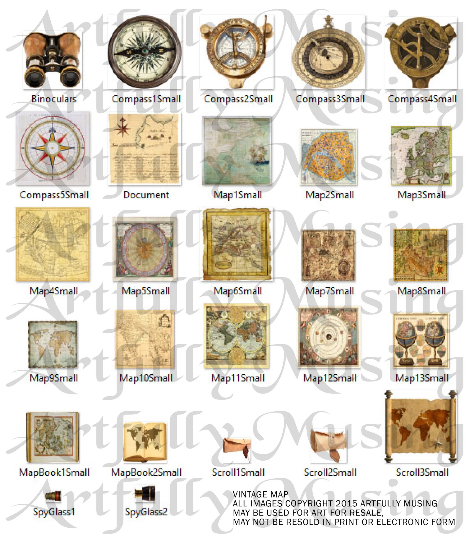 Vintage Maps Digital Image Set Clip Art Separate Images - Etsy