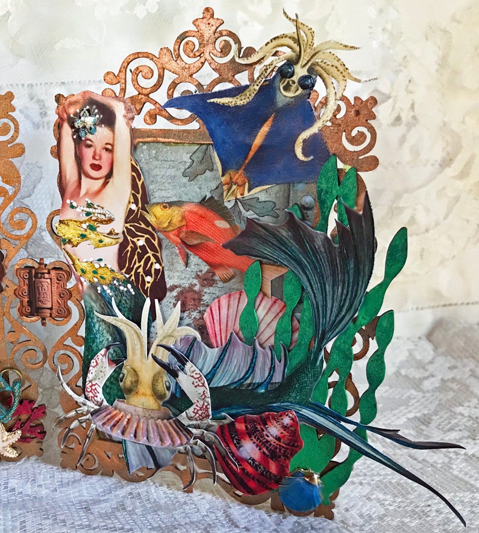 COLORFUL FISH Collage Sheet Digital Printable Instant | Etsy