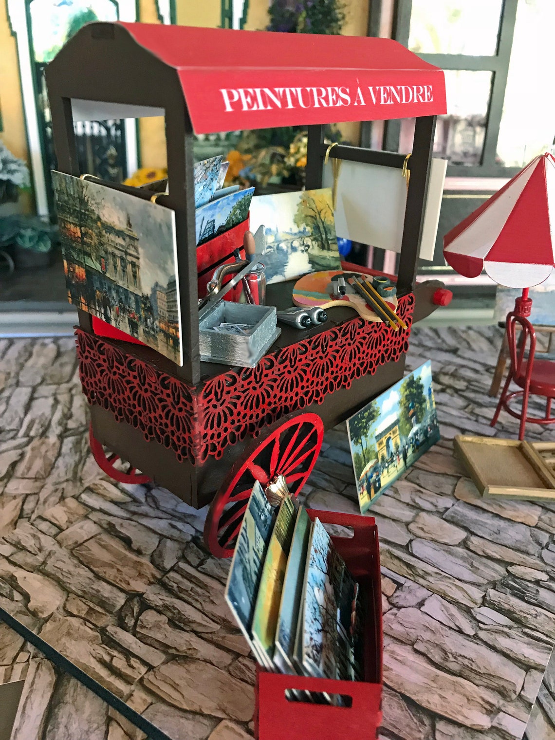 Miniature Paris France Paintings Ephemera Collage Sheet | Etsy