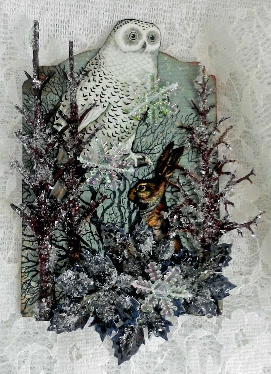 Into the Woods Owls Squirrels Rabbits and Nature Collage Sheet- Digital ...