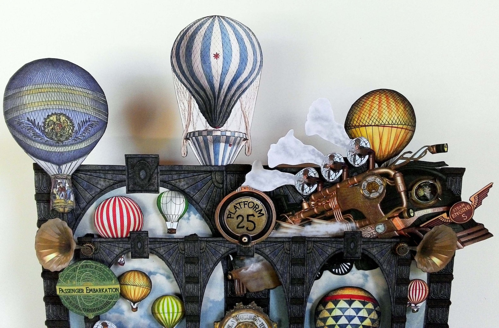 Up up and Away Hot Air Balloon Steampunk Collage Sheet - Etsy