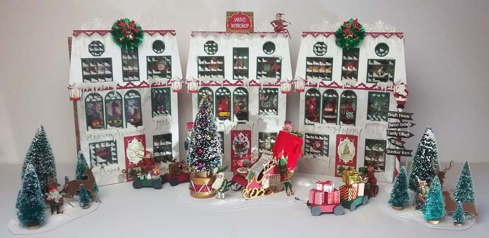 Christmas Elves in Santa's Workshop North Pole Collage Sheet - Digital ...