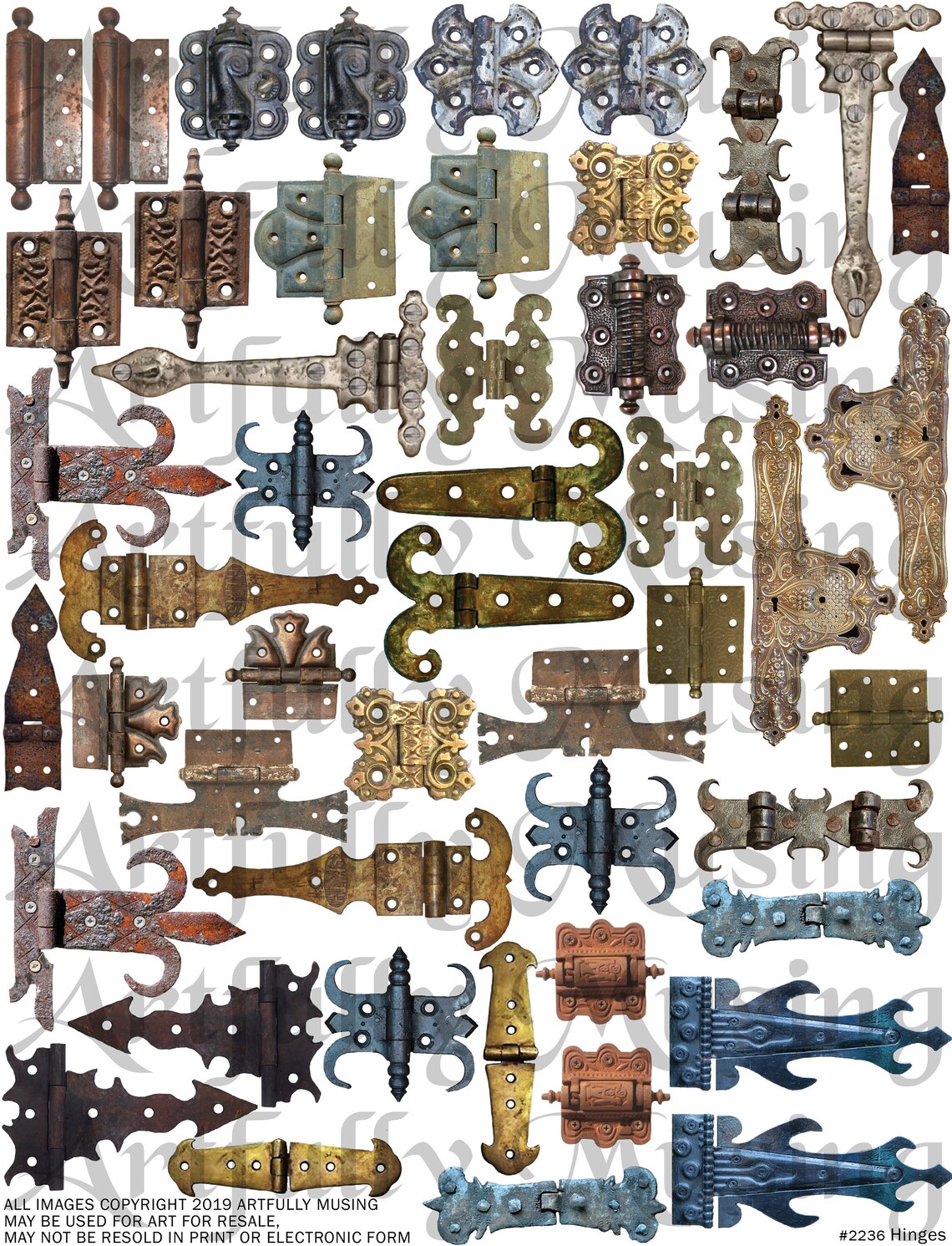 Hinges Collage Sheet Digital Printable Instant Download | Etsy