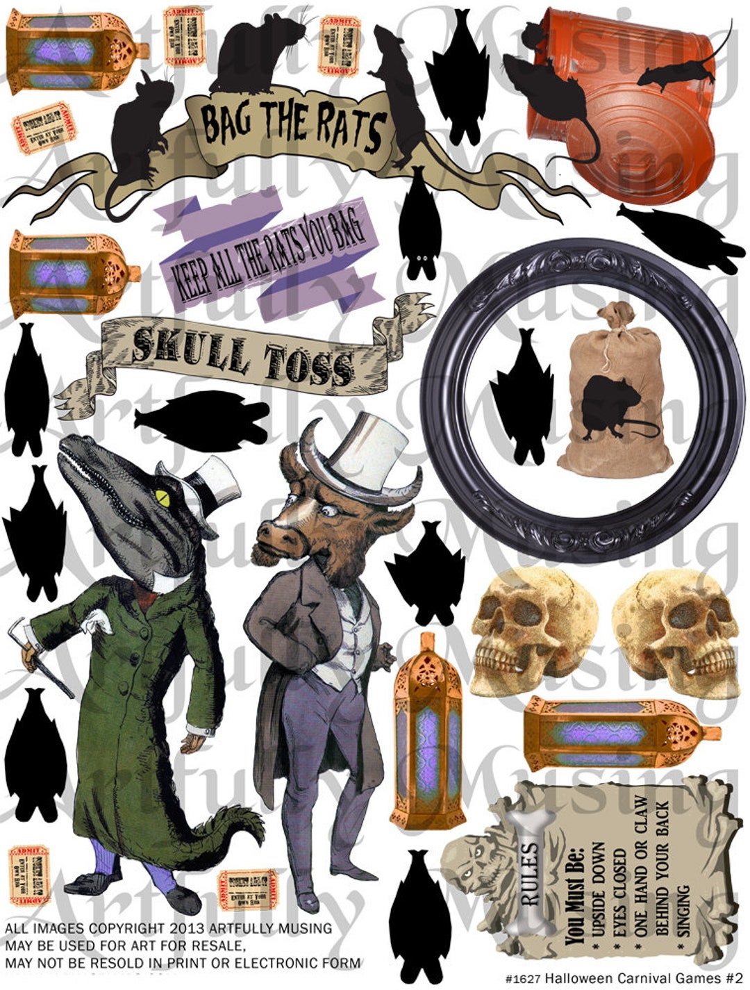 Halloween Carnival Games #2 - Miniature Bag the Rats & Skull Toss ...