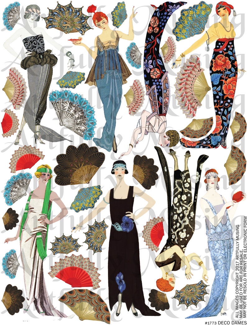 Deco Dames 1920's Women Collage Sheet Digital Printable - Etsy