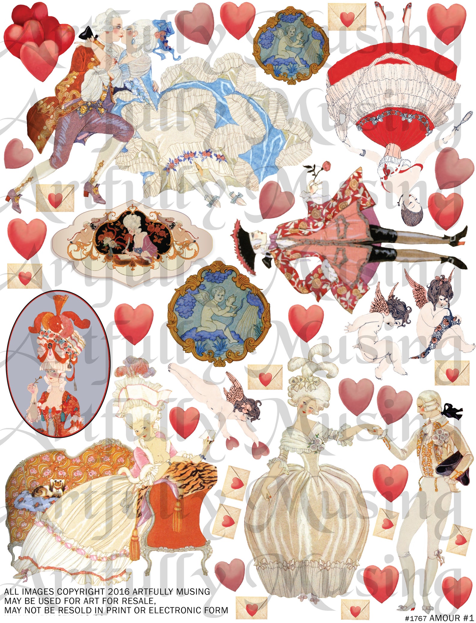 Marie Antoinette Rococo Romance Themed Collage Sheet 1 - Etsy