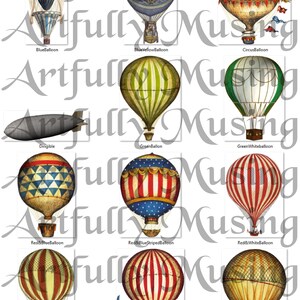 Up, up and Away Hot Air Balloons & Dirigible - Separate Images ...