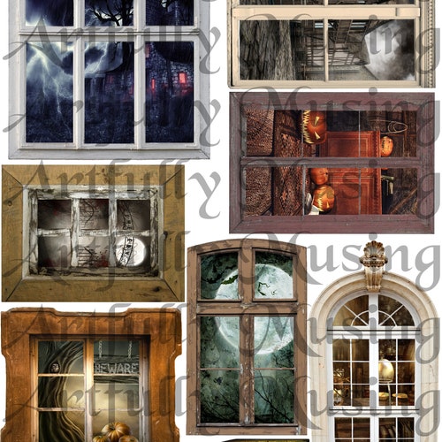 OLD WINDOWS 2 Architecture Collage Sheet Digital Printable - Etsy