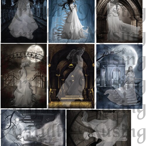 SPOOKY WINDOWS Halloween Collage Sheet Digital Printable - Etsy