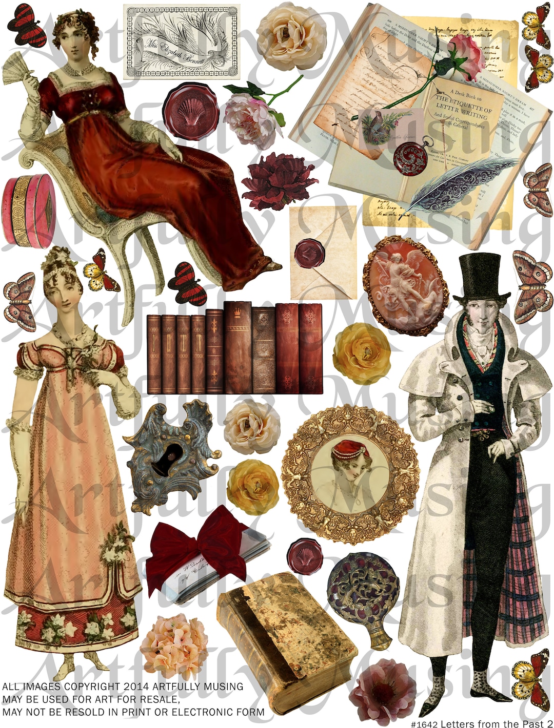Letters From the Past #2 Regency Gents & Ladies Fashion Collage Sheet ...