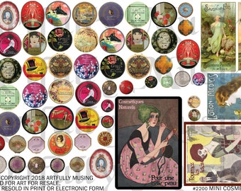 Miniature Perfume Bottle Labels Ephemera Collage Sheet | Etsy