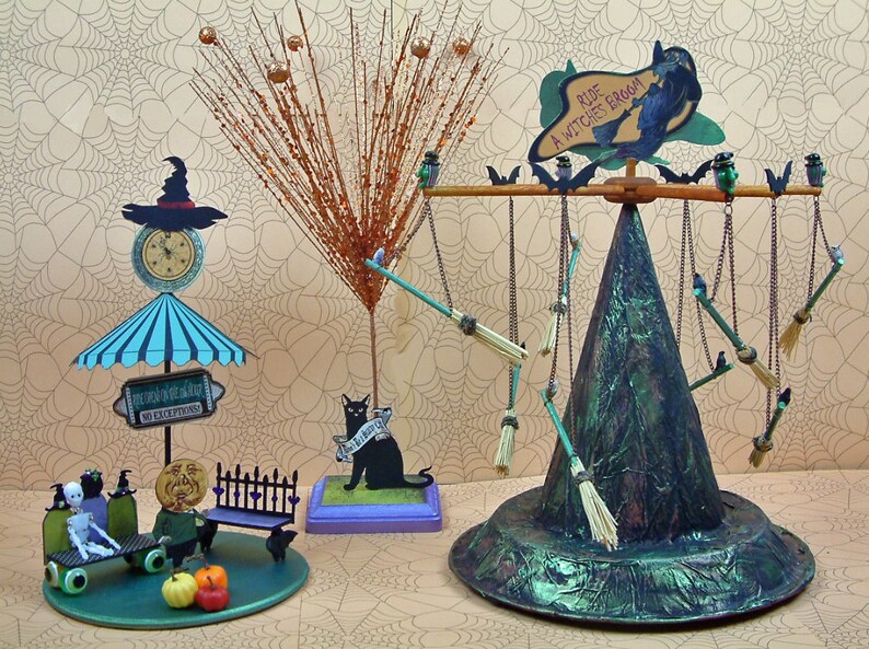 Halloween Carnival Rides Miniature Halloween Digital Image Set - Etsy