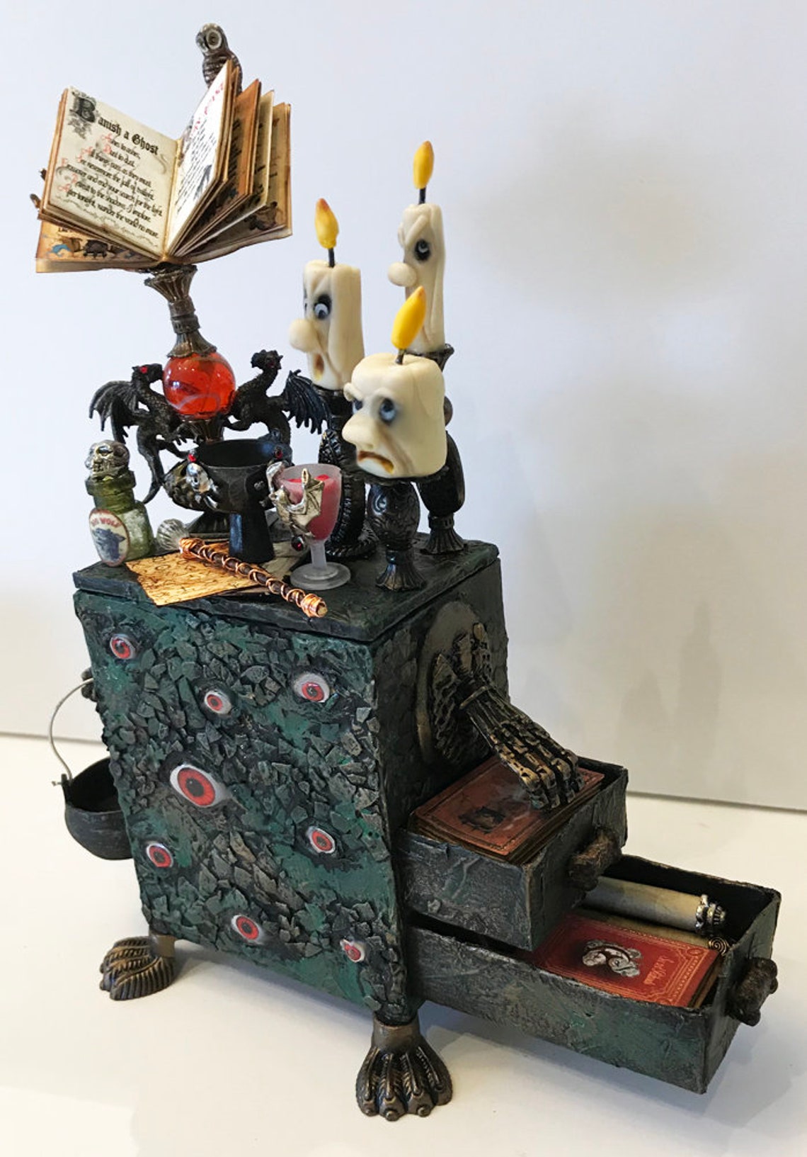 Miniature Witchy Library Halloween Collage Sheet Digital - Etsy