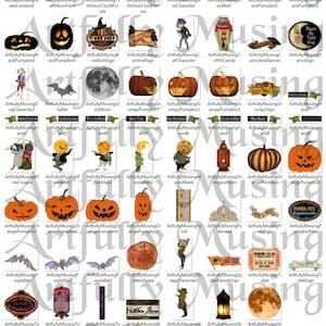 Halloween Carnival Miniature Halloween Digital Image Set Clip Art 63 ...
