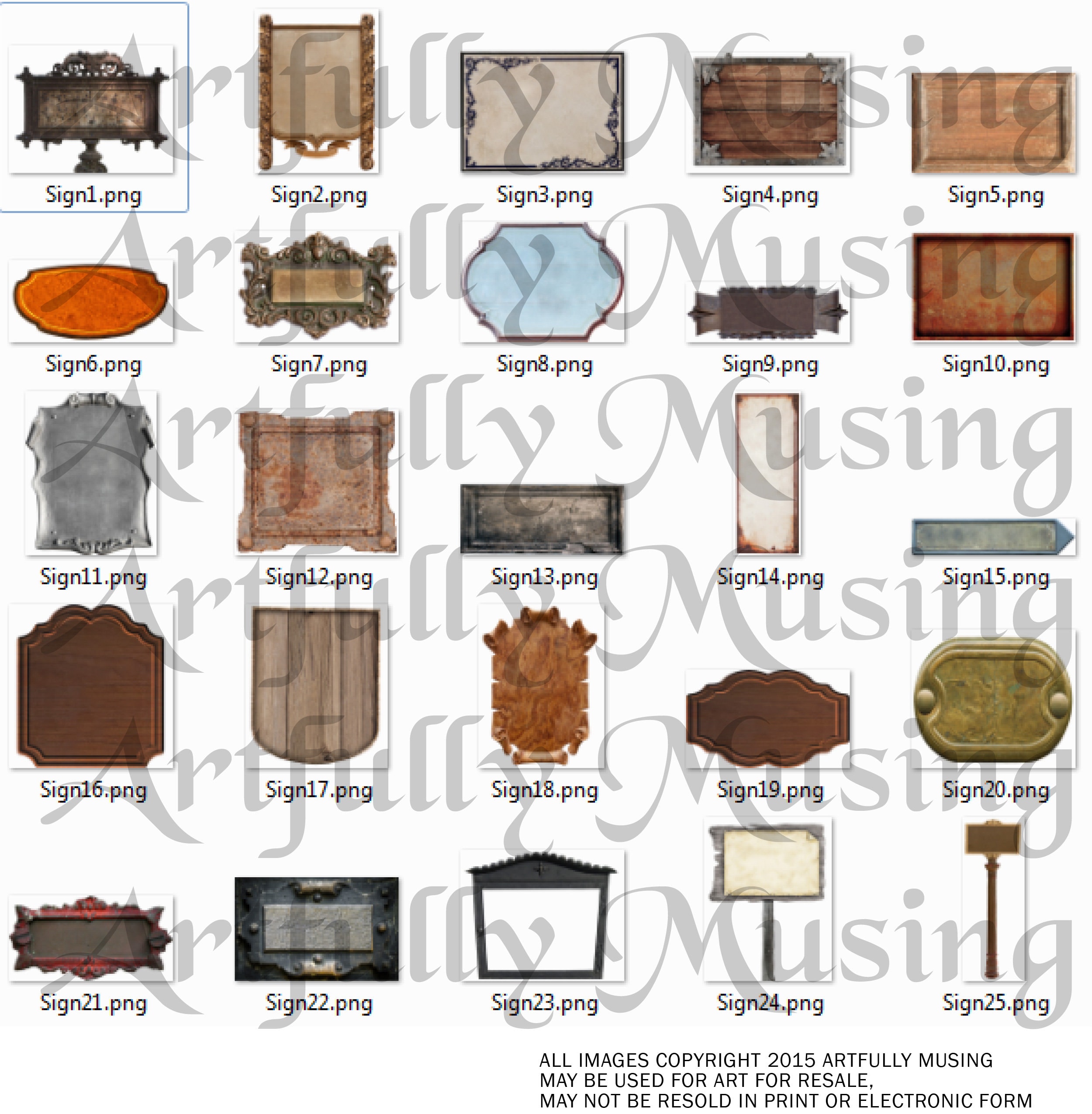 Blank Vintage Signs & Plaques Architecture 23 Separate Images - Digital ...