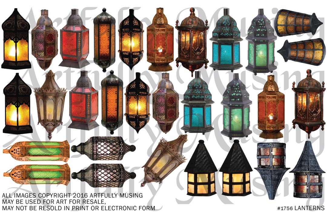 LANTERNS 1/2 Collage Sheet- Digital Printable - Instant Download (1756 ...