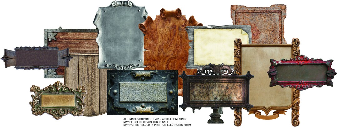 Blank Vintage Signs & Plaques Architecture 23 Separate Images - Digital ...