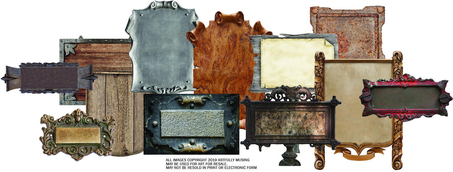 Blank Vintage Signs & Plaques Architecture 23 Separate Images - Digital ...