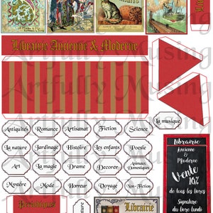 French Bookstore - Vintage - Miniature - Posters Signs Awnings -etc ...