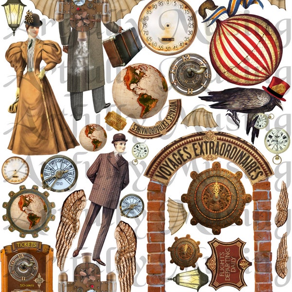 Steampunk Collage - Etsy