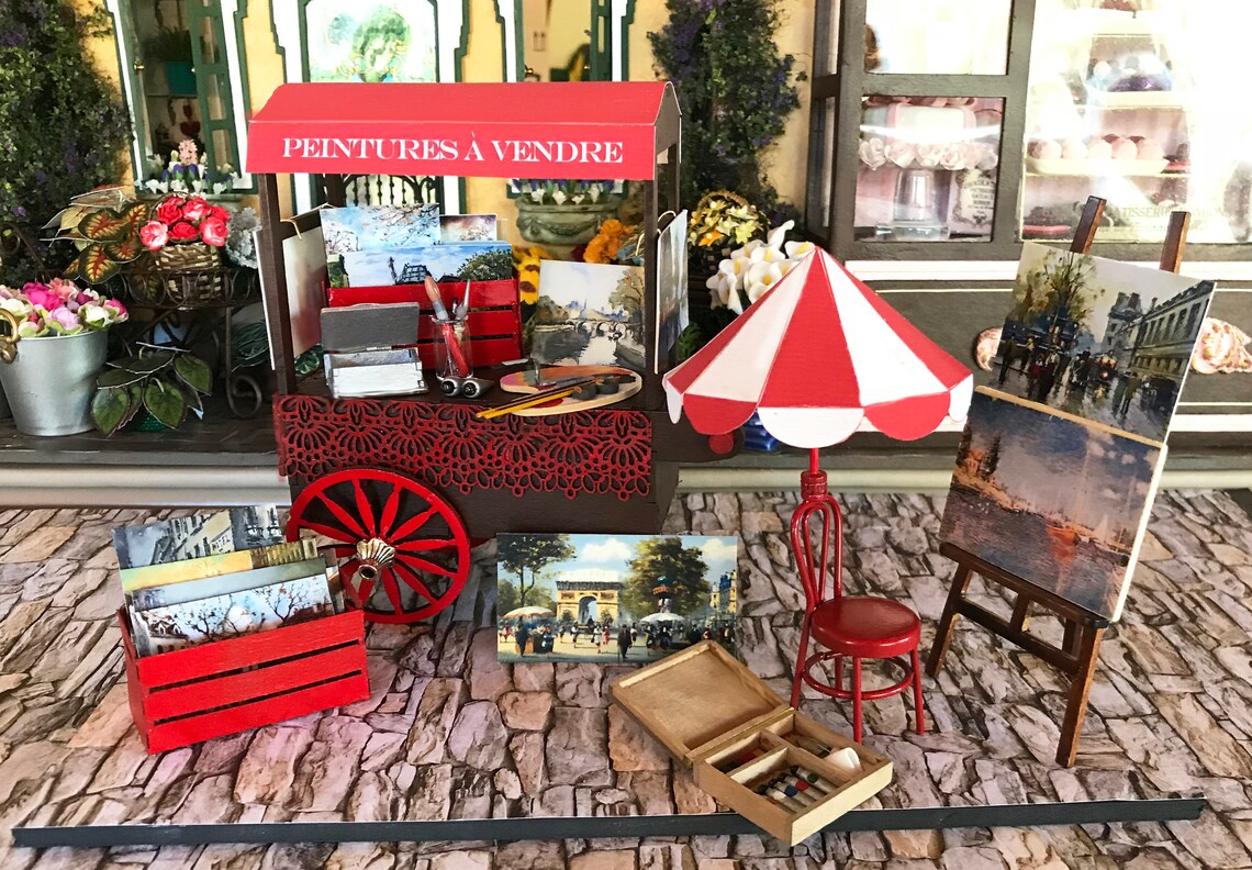 Miniature Paris France Paintings Ephemera Collage Sheet | Etsy