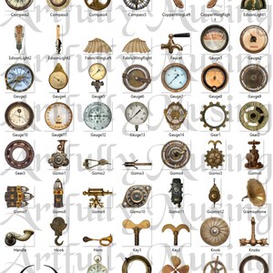 Steampunk Elements 70 Separate Images - Image Set - Digital Image Set ...