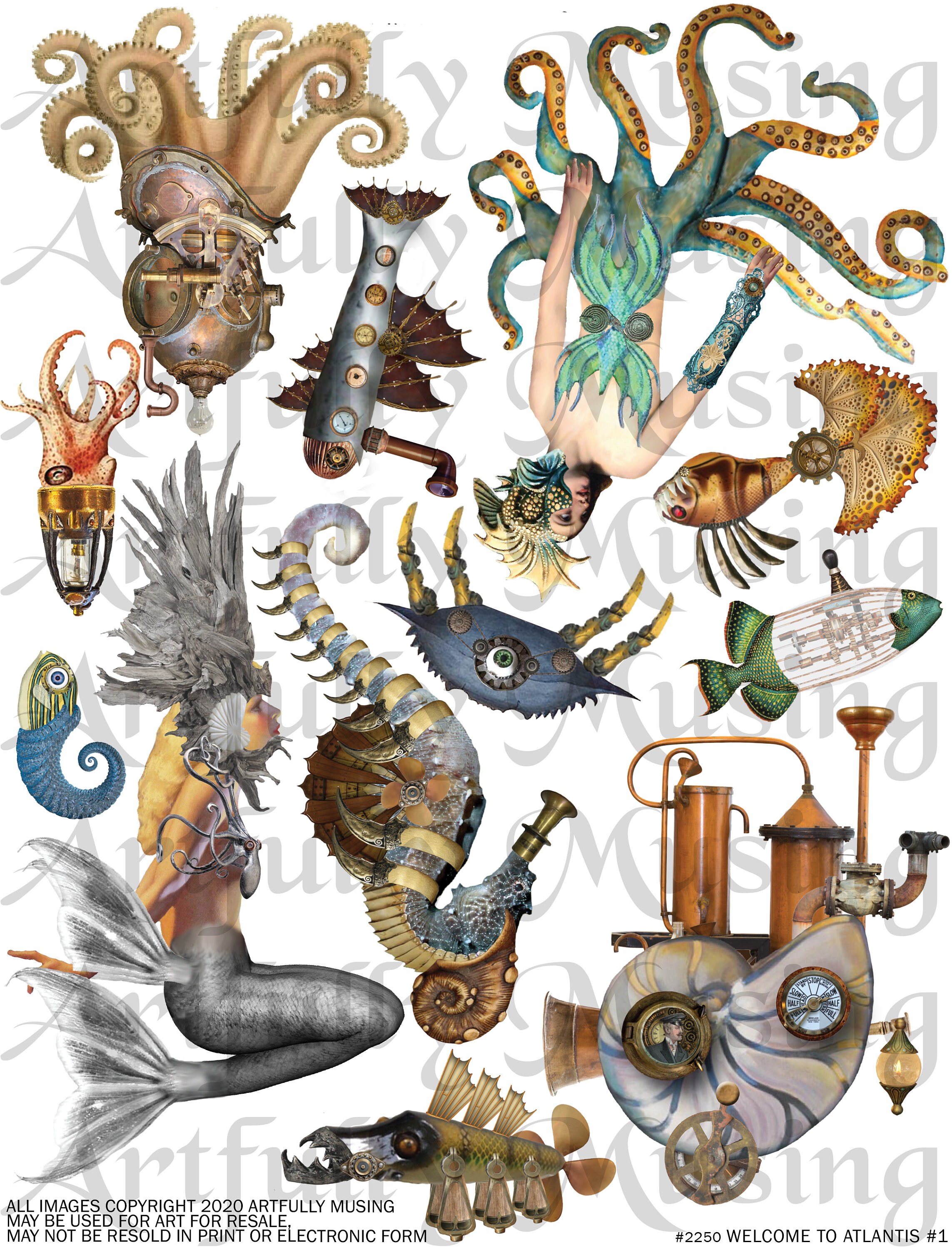 Welcome to Atlantis 1 Mermaids and Steampunk Sea Creatures - Etsy UK
