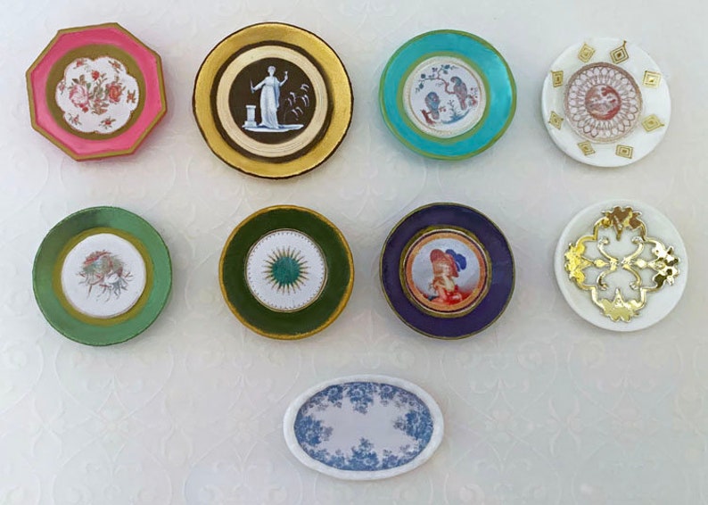 Miniature Plate Patterns Collage Sheet Digital Printable - Etsy