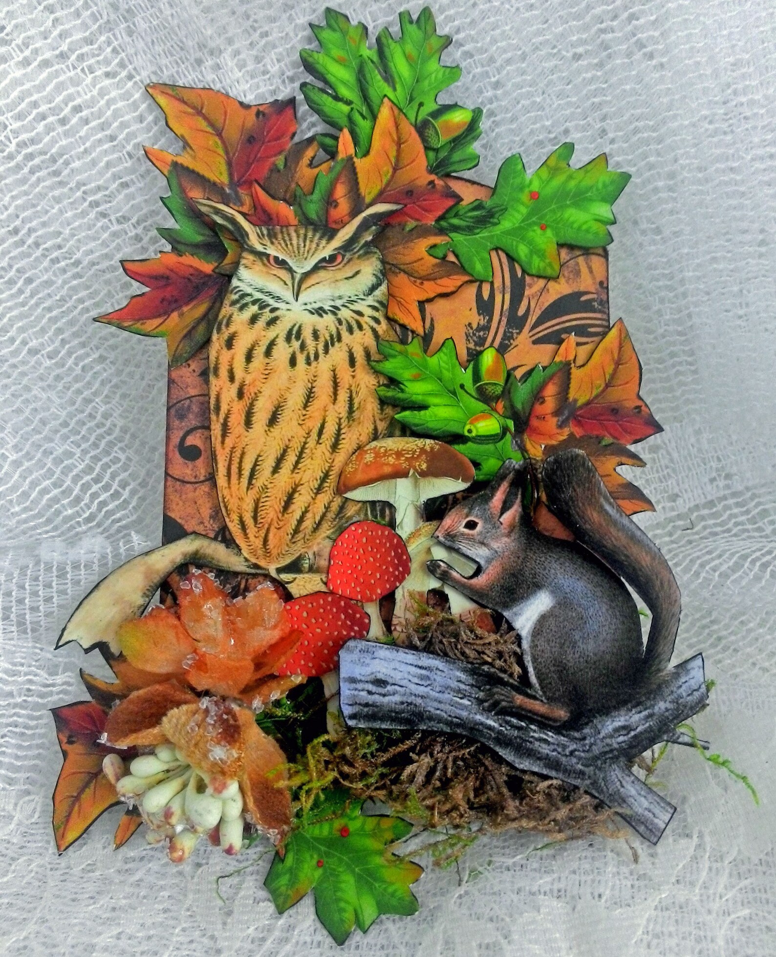 Into the Woods Owls Squirrels Rabbits and Nature Collage Sheet- Digital ...