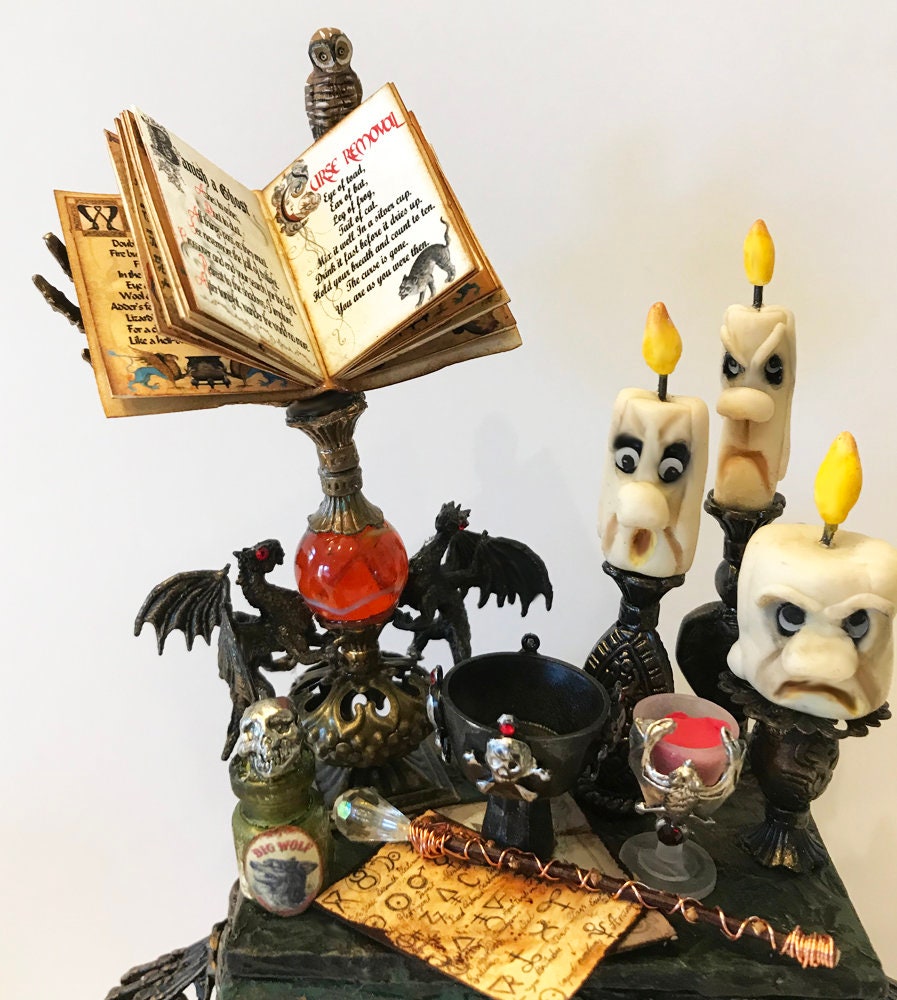 Miniature Witchy Library Halloween Collage Sheet Digital - Etsy