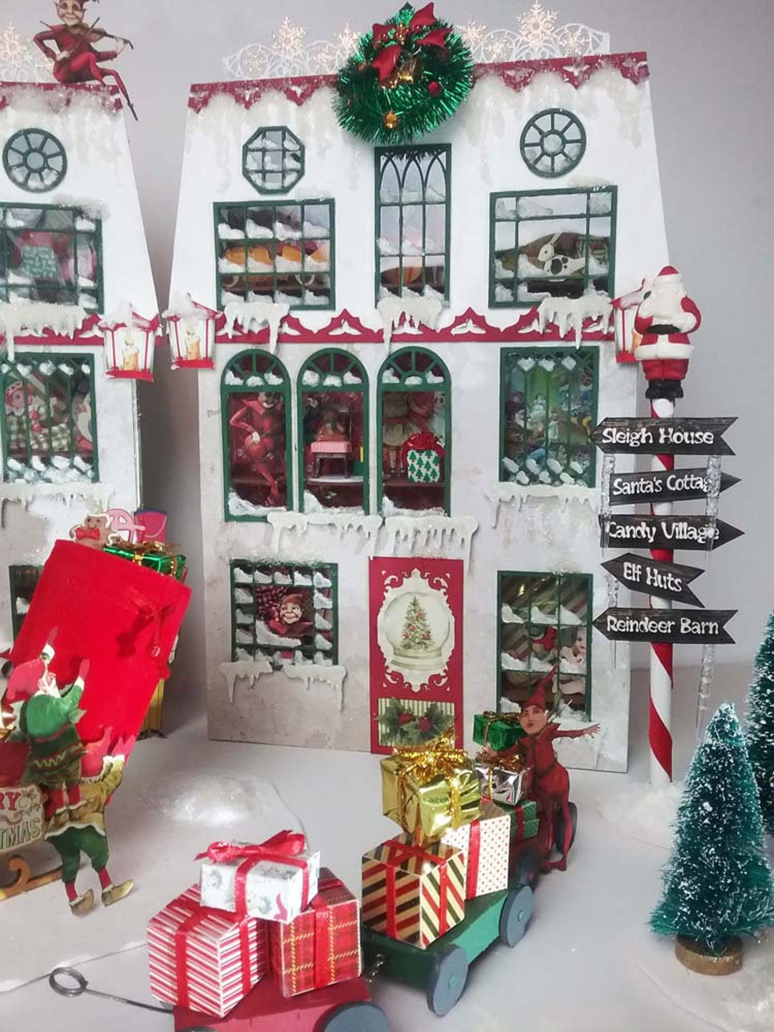 Christmas Elves in Santa's Workshop North Pole Collage | Etsy