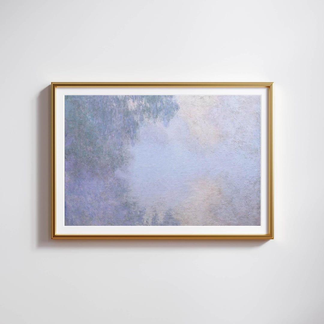 Claude Monet Print | Abstract Water Reflection | Pastel Purple Wall Art ...