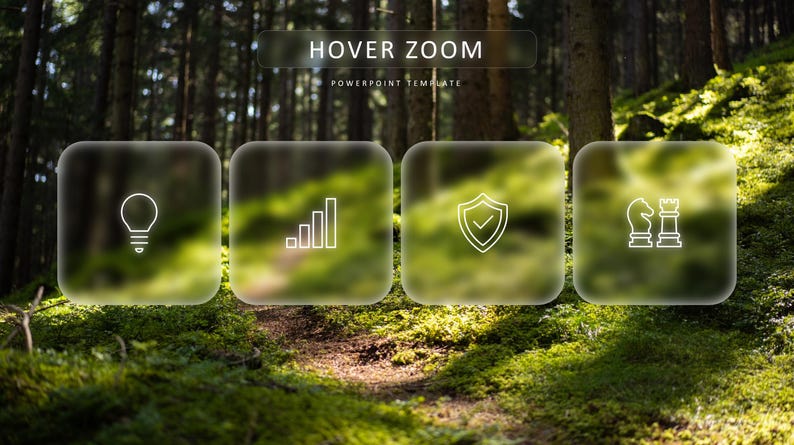 Glassmorphism Powerpoint Template | Interactive Hover Zoom Presentation ...