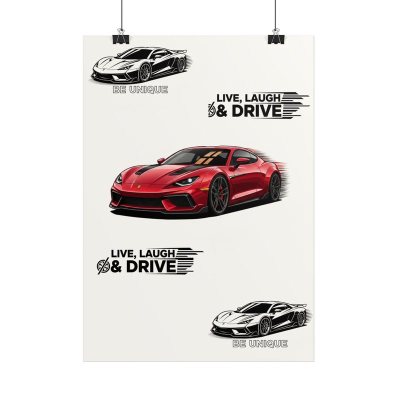 Sports Car | Live, Laugh & Drive | Poster Available in Gloss or Matte ...
