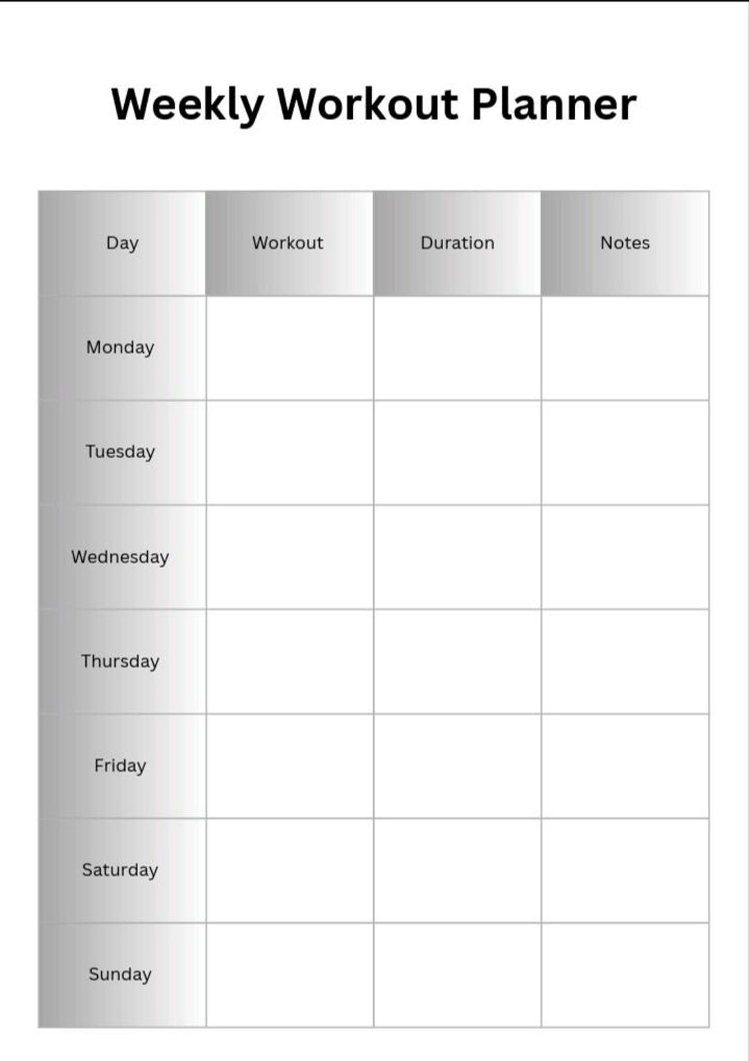 Weekly Fitness Planner Printable | Workout Planner | Weight & Habit ...