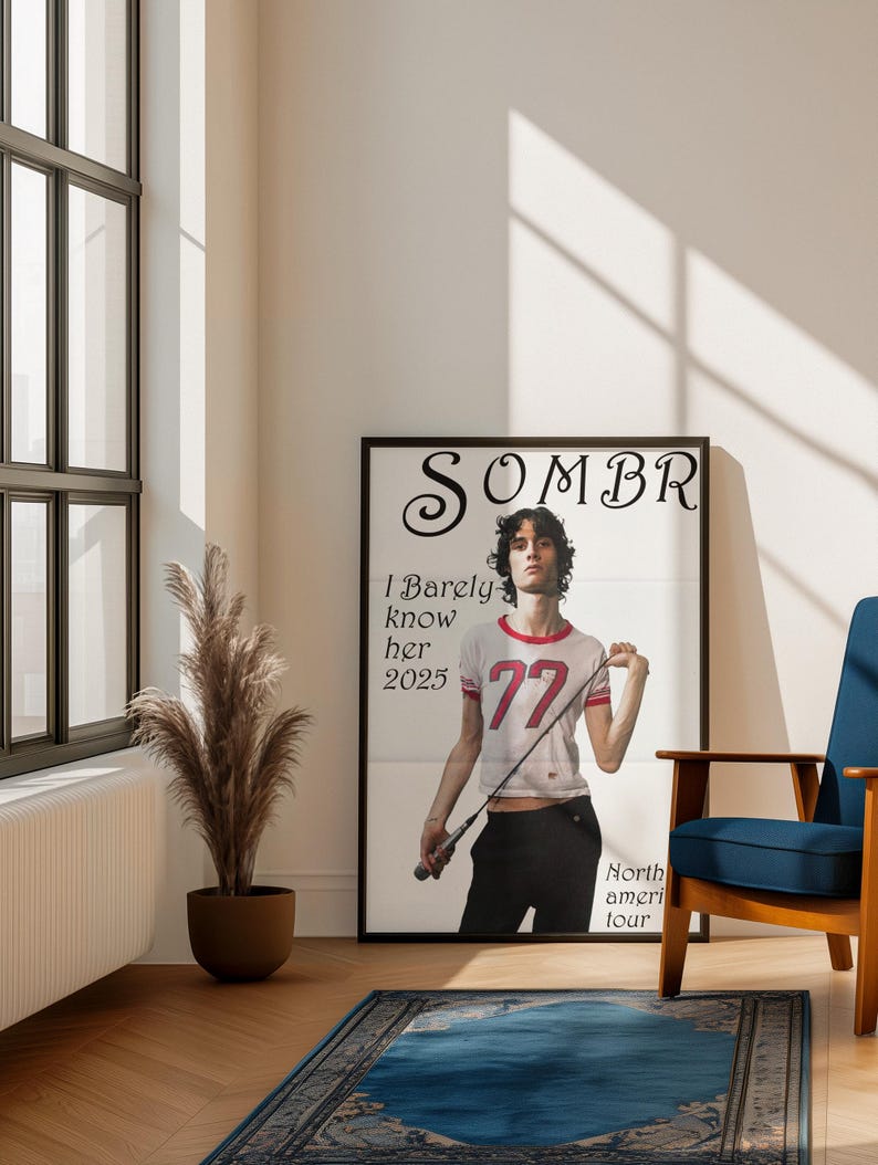 Sombr North America Tour Poster | Indie Artist Wall Art | I Barely Know ...
