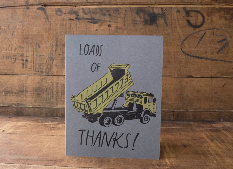 Loads of Thanks Letterpress Thank You Card handmade quirky | Etsy