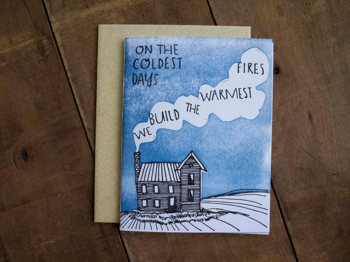 Winter Greeting Letterpress Card on the Coldest Days We - Etsy