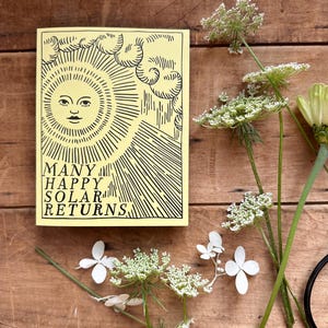Many Happy Solar Returns Birthday Letterpress Card - Etsy