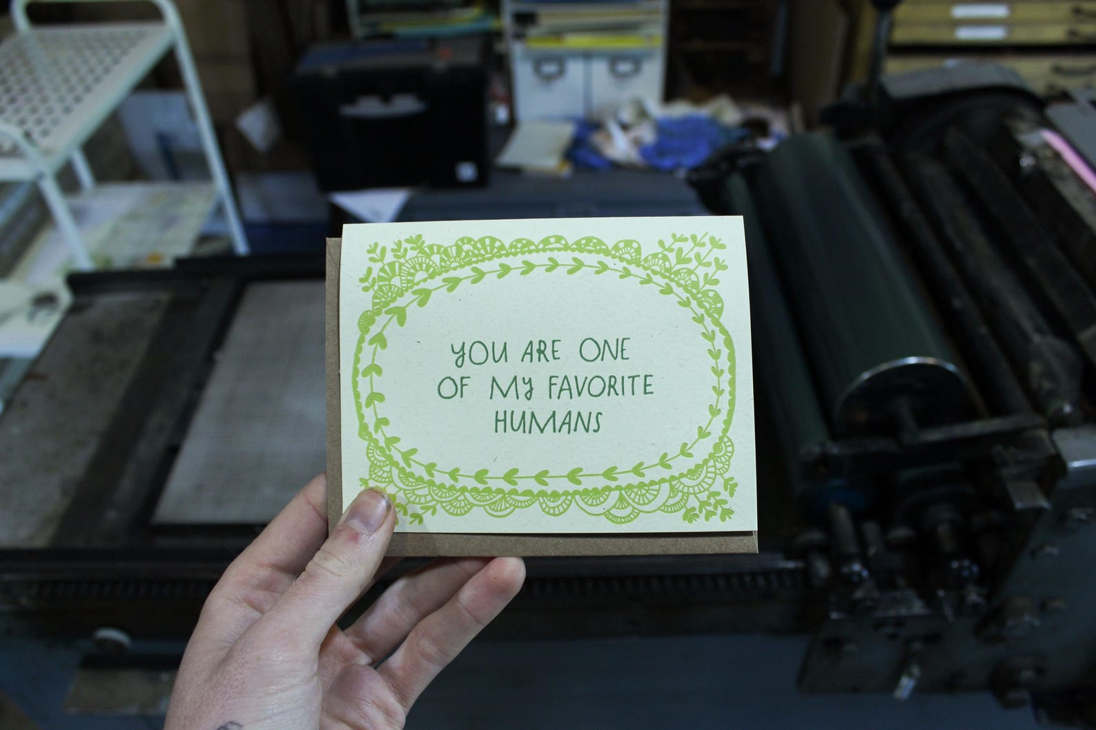 You Are One of My Favorite Humans - Letterpress Greeting Card - Etsy