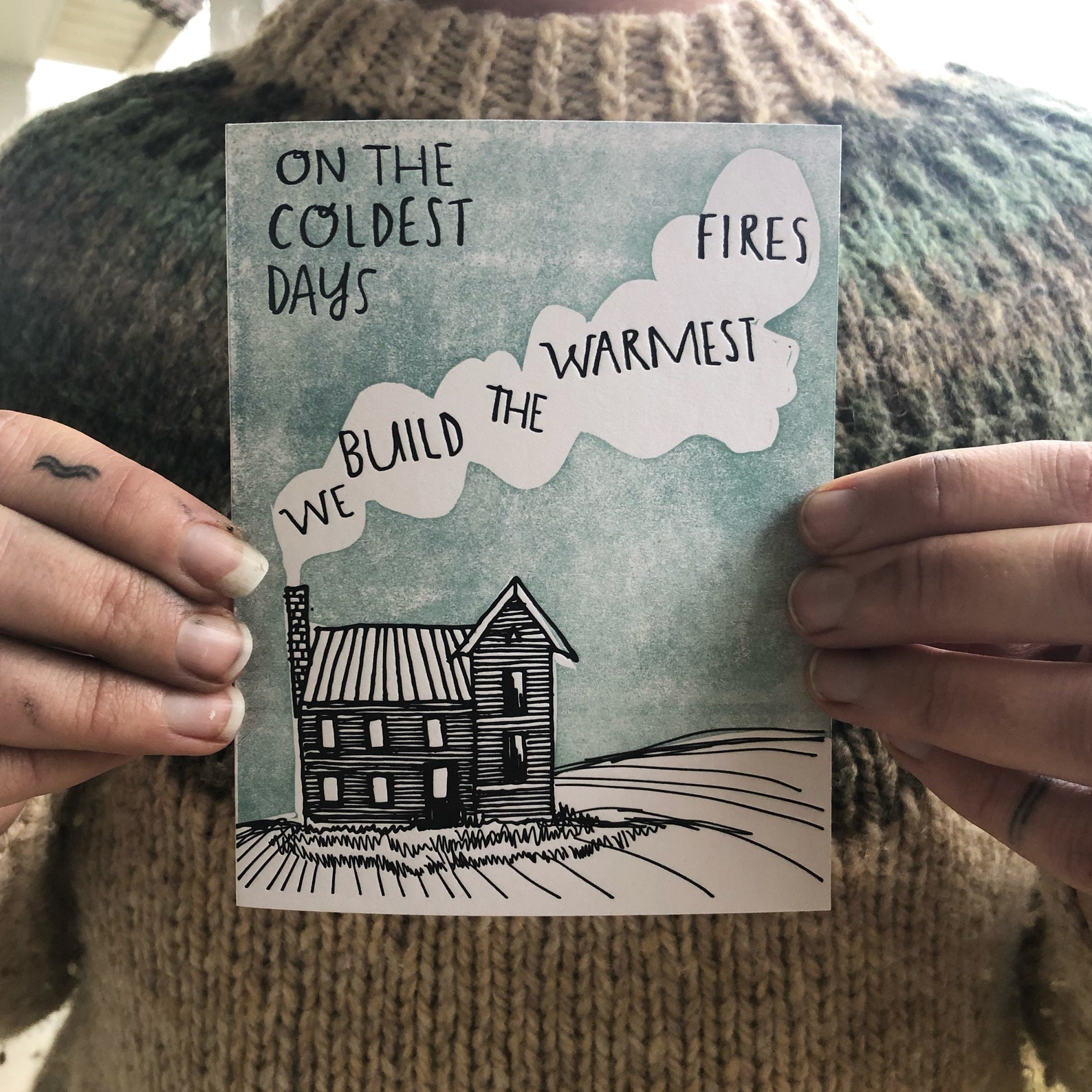 Winter Greeting Letterpress Card on the Coldest Days We - Etsy