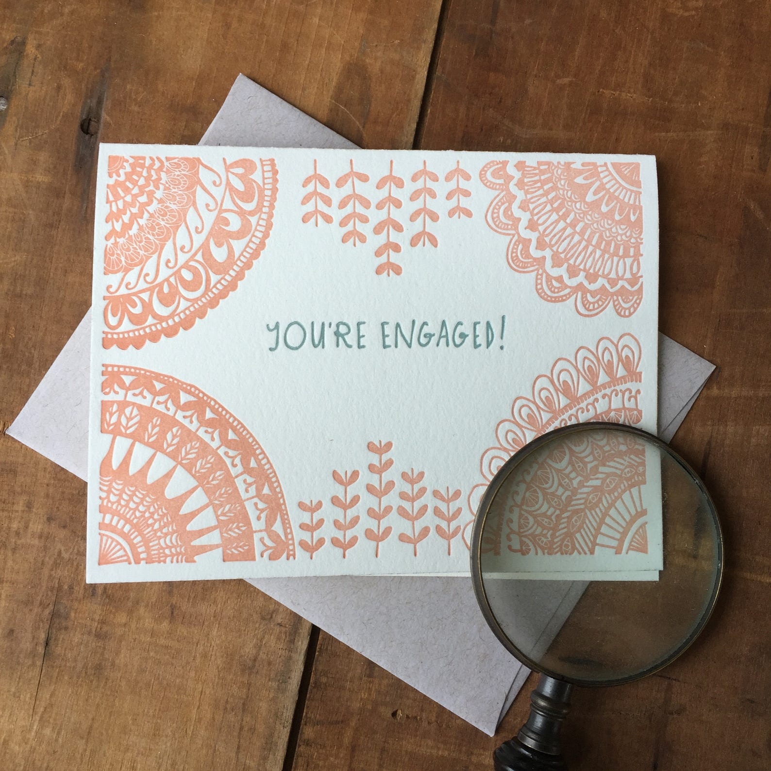 You're Engaged Happy Engagement Letterpress Greeting Card - Etsy