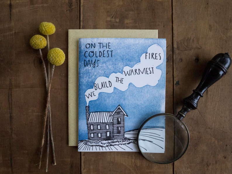 Winter Greeting Letterpress Card on the Coldest Days We - Etsy
