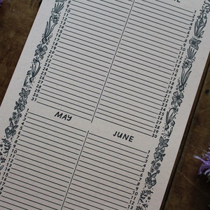 Perpetual Birthday Calendar - Letterpress Print, Double Sided ...