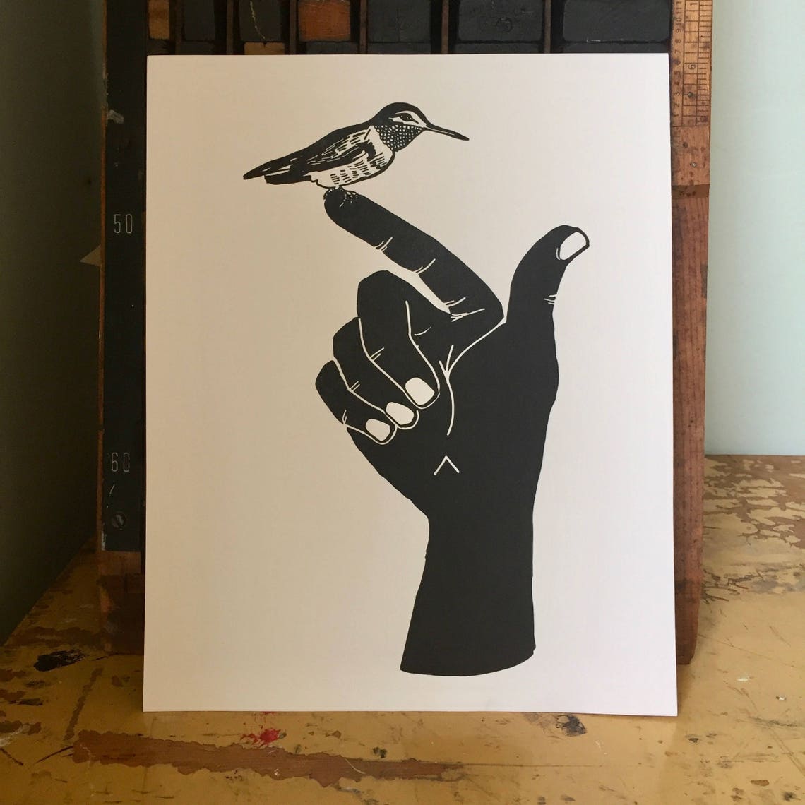 Summoning the Hummingbird - Bird Hand Letterpress Print - Etsy