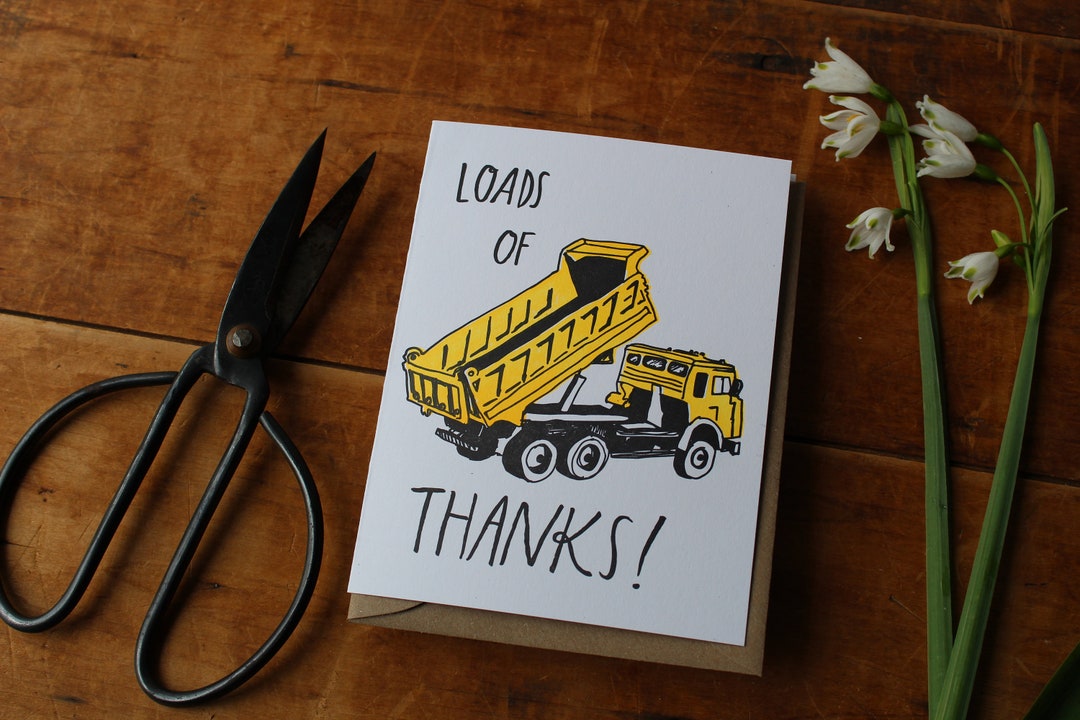 Loads of Thanks Letterpress Thank You Card - Etsy
