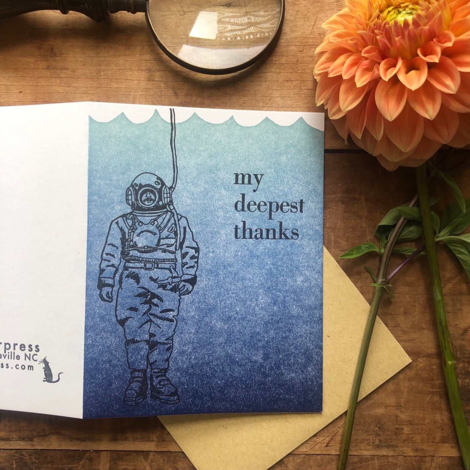 My Deepest Thanks Letterpress Thank You Card - Etsy