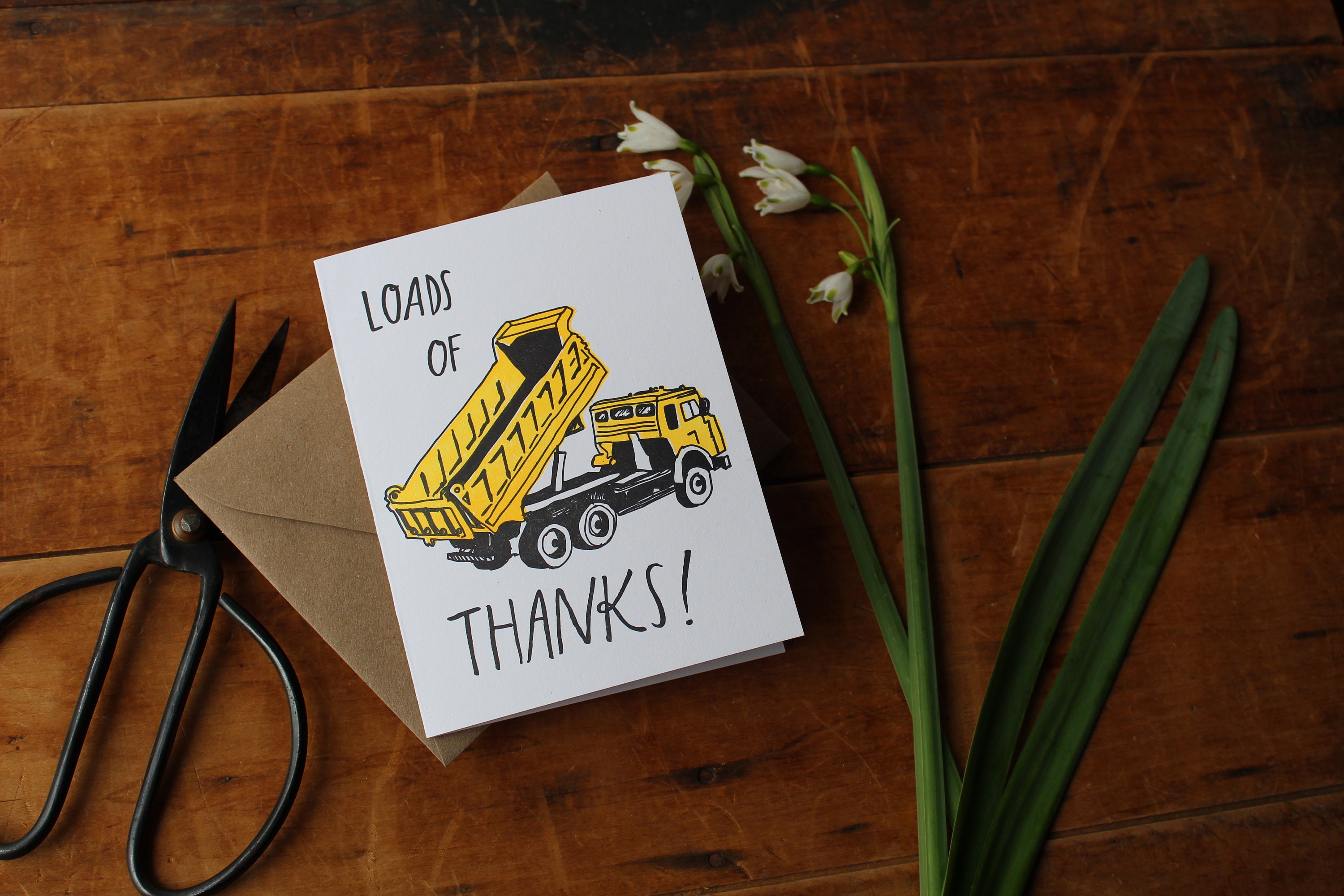 Loads of Thanks Letterpress Thank You Card - Etsy