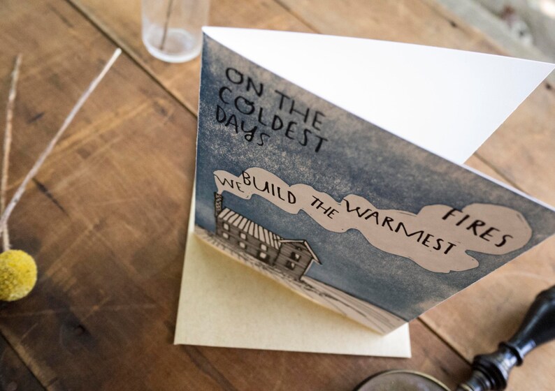 Winter Greeting Letterpress Card on the coldest days we | Etsy